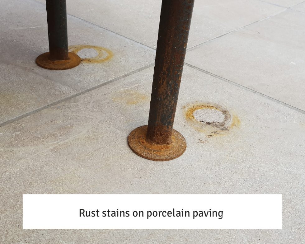 How to remove rust from paving slabs - ECOPROTEC